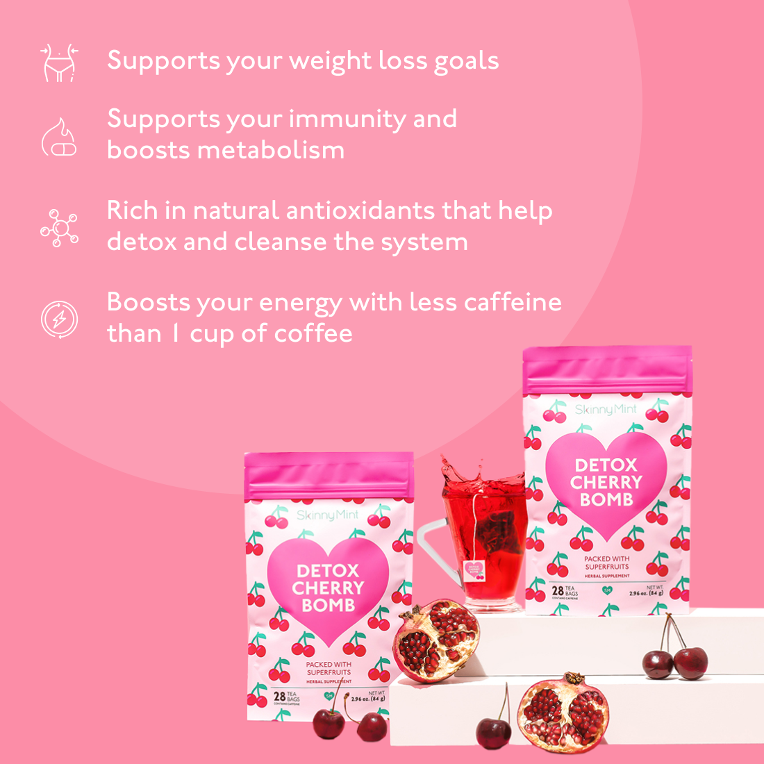 Detox Cherry Bomb: Superfood Detox Tea - SkinnyMint